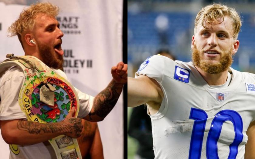 Jake Paul reacts after NFL lookalike Cooper Kupp is named Super Bowl 56 MVP