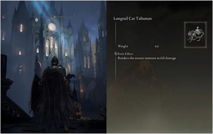 How to obtain the Longtail Cat (no fall damage) Talisman in Elden Ring
