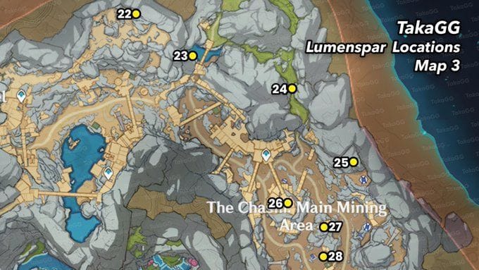 All Lumenspar locations in The Chasm in Genshin Impact
