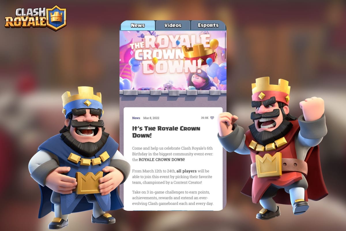 How to sign up and earn rewards in Royal Crown Down in Clash Royale