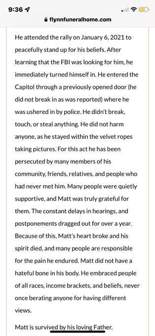 Who was Matthew Perna? Obituary of Capitol rioter who died by suicide ...