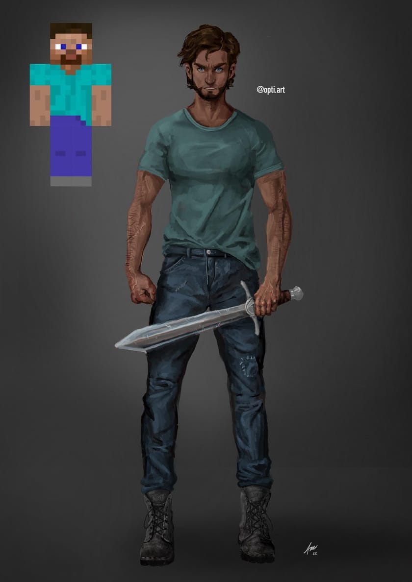 Minecraft Redditor makes a phenomenal artwork of Steve