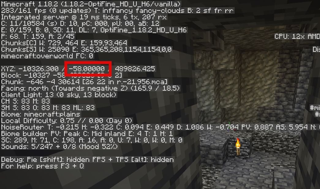 What is the diamond distribution in Minecraft 1.18.2?