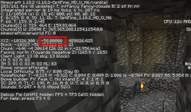 What is the diamond distribution in Minecraft 1.18.2?