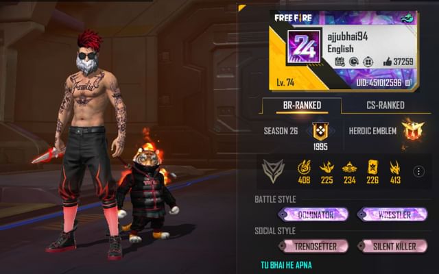 Total Gaming monthly income, UID number, esports team, Free Fire stats ...