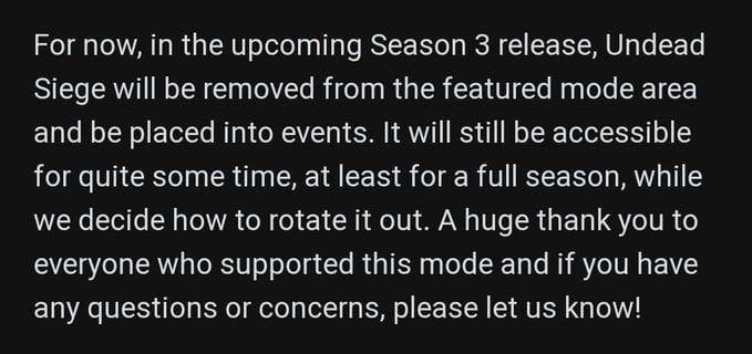 COD Mobile devs confirm the end of Undead Siege mode