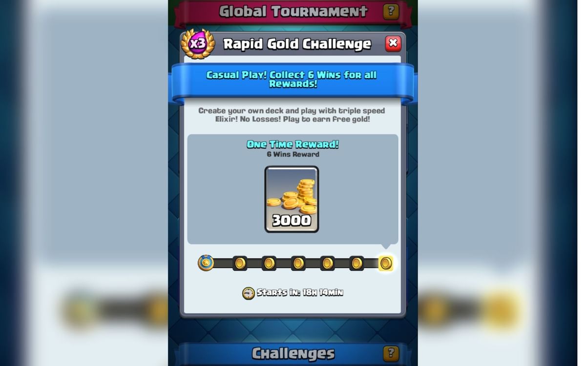 What is the Rapid Gold Challenge in Clash Royale in 2022?