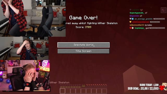 Minecraft star Tubbo dies in his Hardcore SMP world and Ph1LzA reacts to it