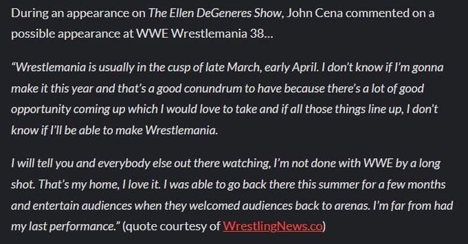 John Cena sends a message to Vince McMahon