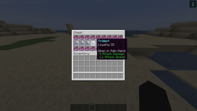 Different levels of the loyalty enchantment in Minecraft