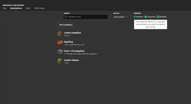 How to download the new Minecraft snapshot 22w11a