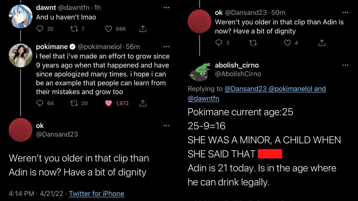 Pokimane discusses people who use slurs in the community