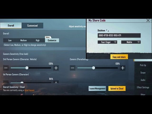 Best BGMI setup and sensitivity for gyro user to hit headshots easily