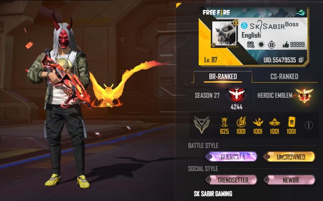 Who is SK Sabir Boss? Full name, Free Fire UID number, income, and more