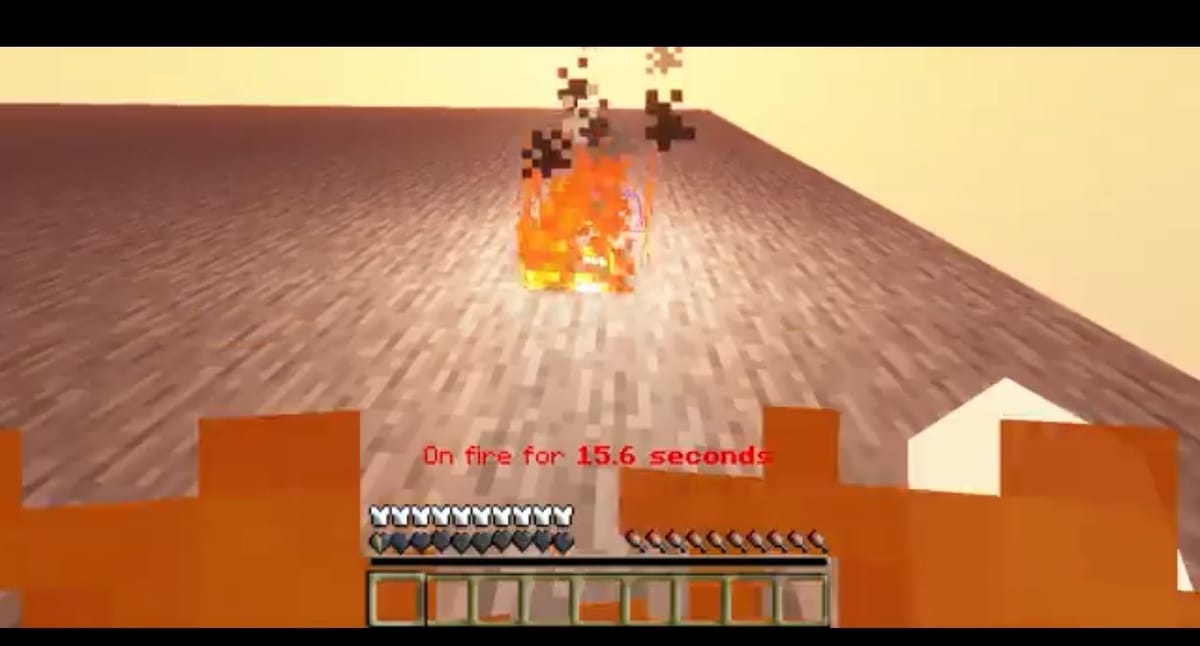 Minecraft Redditor shows how to prevent prolonged burning from fire