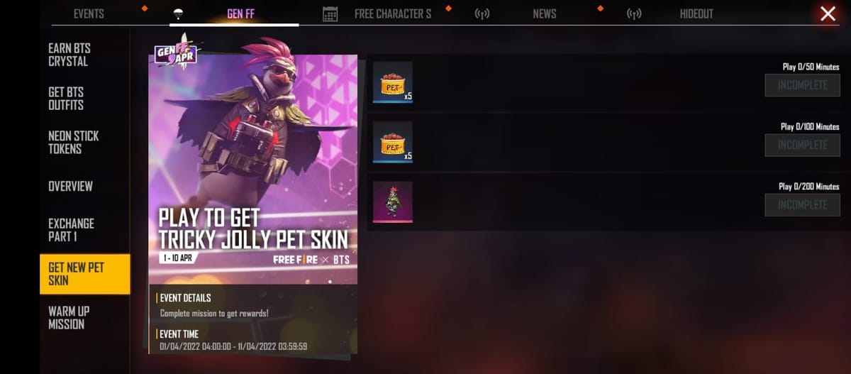 How to get free pet skin in Free Fire MAX today (April 2022)