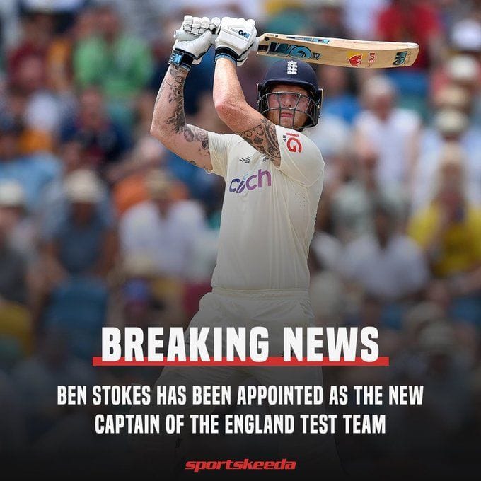 Ben Stokes appointed captain of England men's Test team