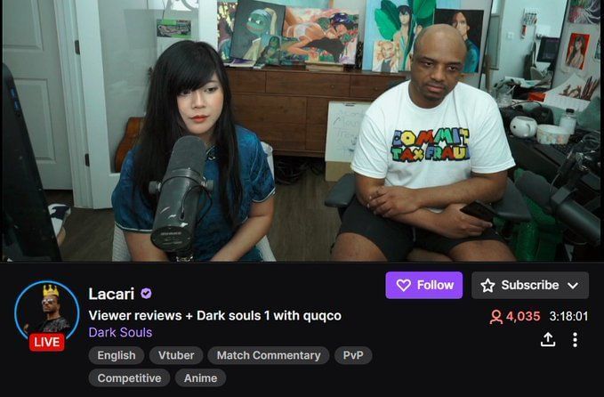 Lacari responds to a VTuber accusing him of abusing tags on Twitch