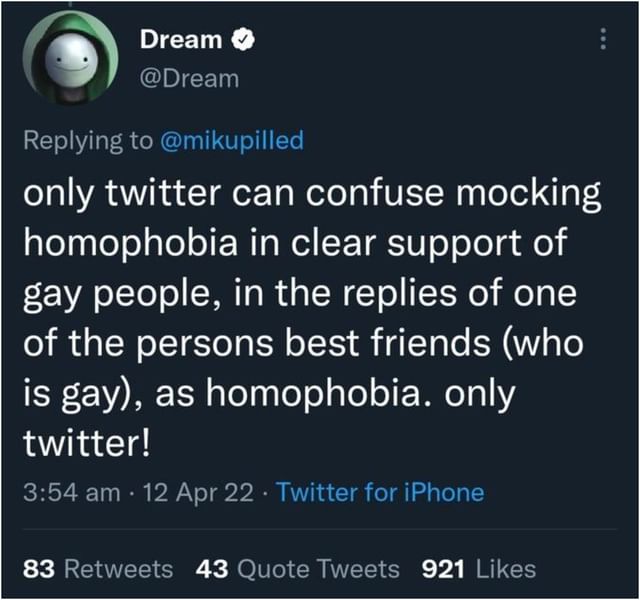 “I’m not homophobic”: Minecraft streamer Dream responds to latest ...