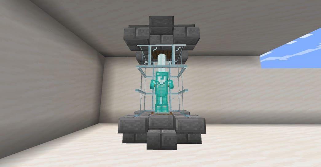 Minecraft player creates a loading animation using armor stands