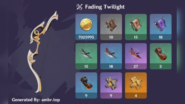 Genshin Impact 2.7 leak: Free 4-star bow Fading Twilight's stats and ...