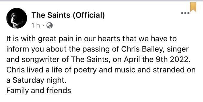 Chris Bailey dead at 65: Tributes pour in as The Saints’ lead singer ...