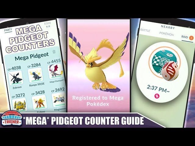 Which are the best Pokemon GO counters for Mega Pidgeot?