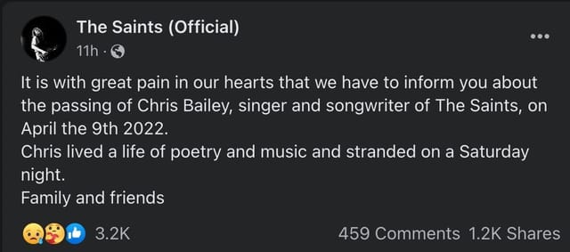 Chris Bailey dead at 65: Tributes pour in as The Saints’ lead singer ...