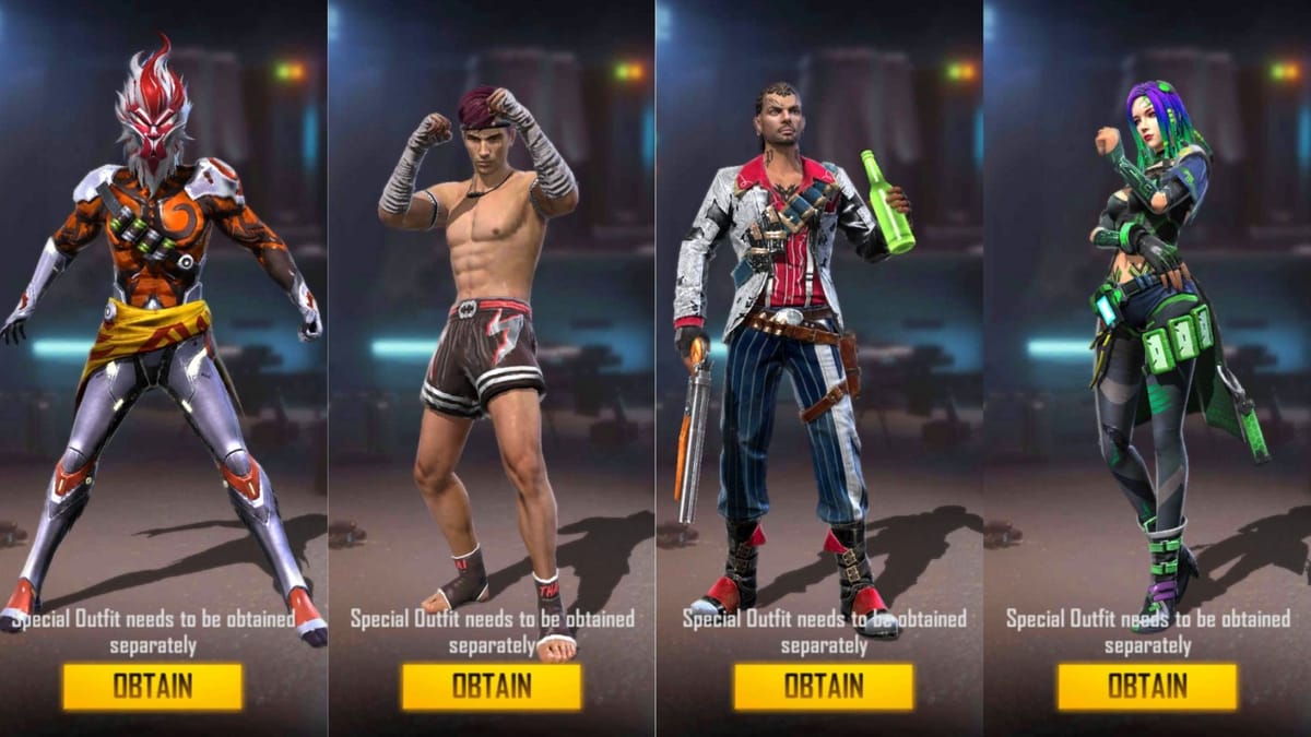 5 best Free Fire character combinations for rush gameplay