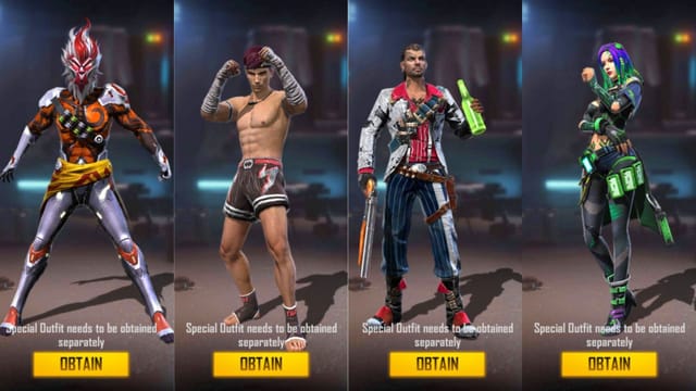 5 best Free Fire character combinations for rush gameplay