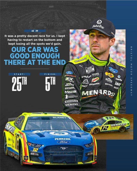 "I’m happy we got the whole race in" - Ryan Blaney has a 'pretty decent ...