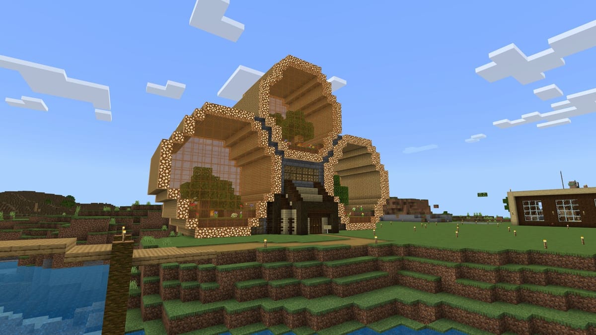 Minecraft player exhibits their astonishingly-built bee farm