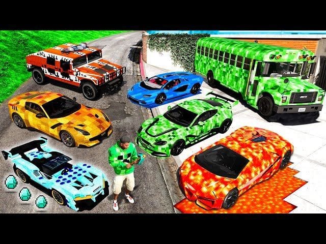 GTA 5 streamer collects Minecraft livery cars using mods
