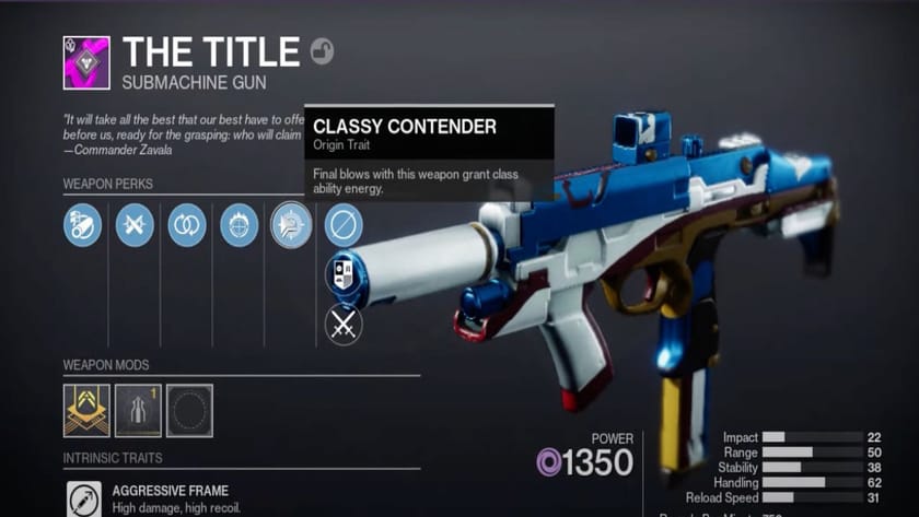 How to get The Title SMG in Destiny 2