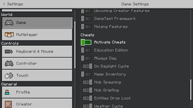 How To Enable Cheats In An Existing Minecraft World