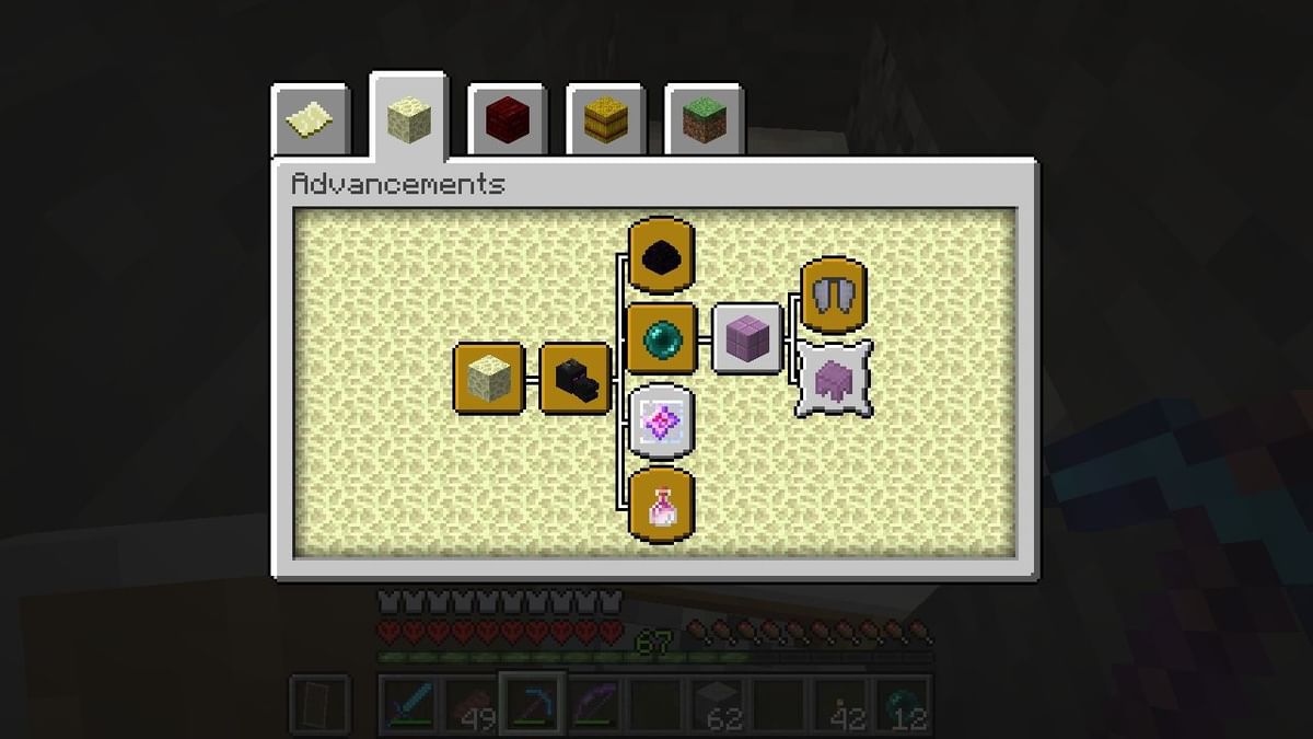 Full list of advancements in Minecraft