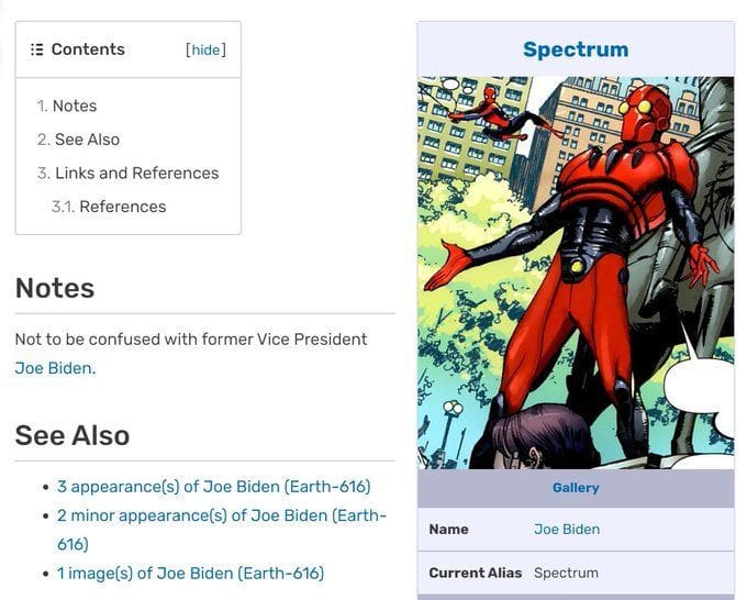 Who is Spectrum? Marvel names Joe Biden as Spider-Man villain causing ...