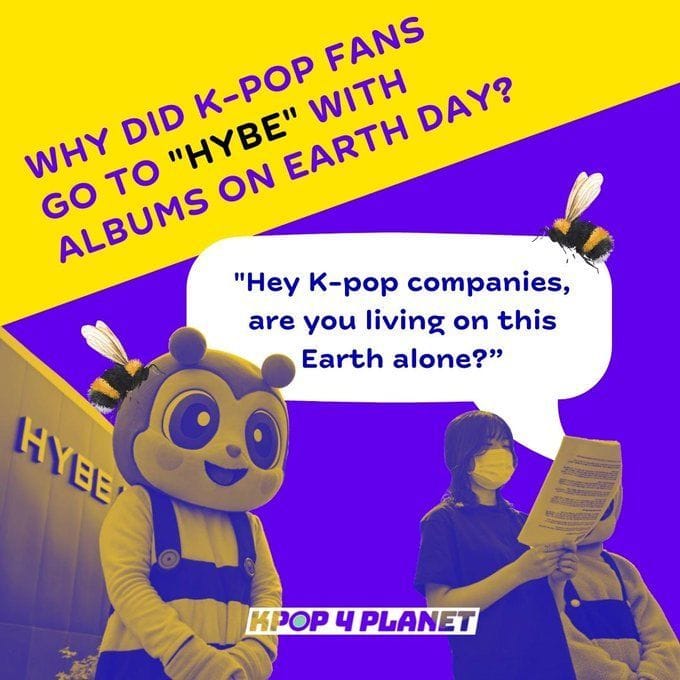 KPOP 4 Planet delivers 8000+ albums at HYBE’s HQ to raise awareness ...