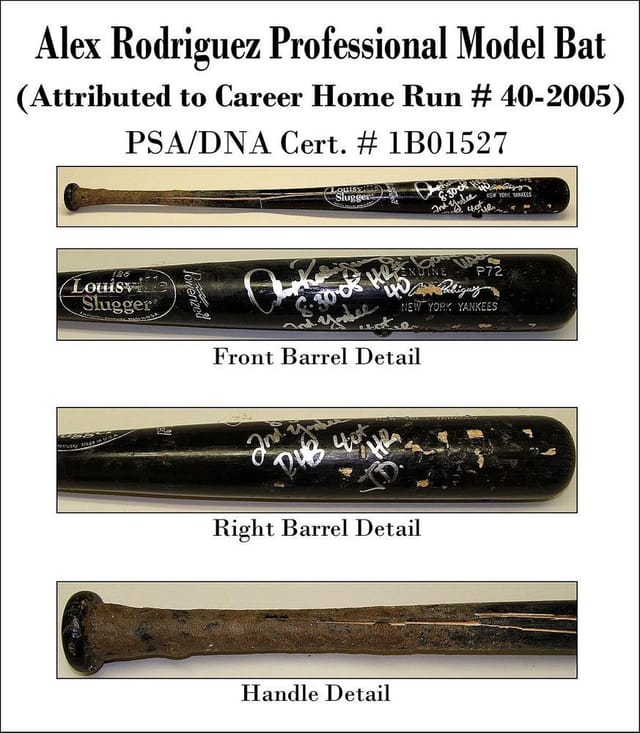 Alex Rodriguez showcases the bat he used throughout his legendary ...