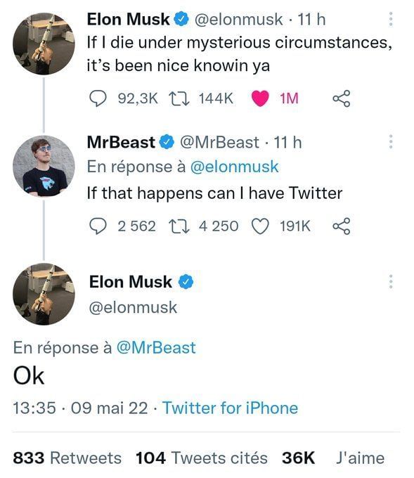MrBeast asks Elon Musk if he could have Twitter