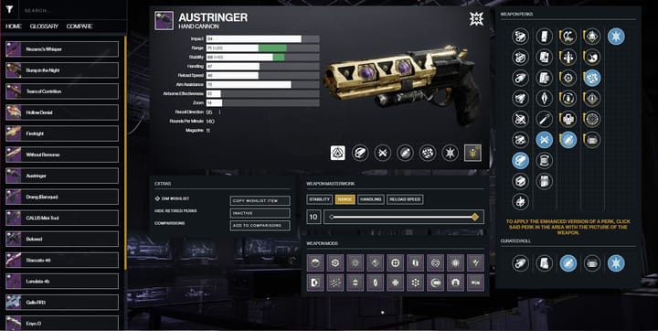 Austringer god roll guide for Destiny 2 PvP and PvE