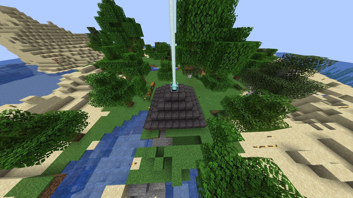 How to build a 4-layer beacon pyramid in Minecraft