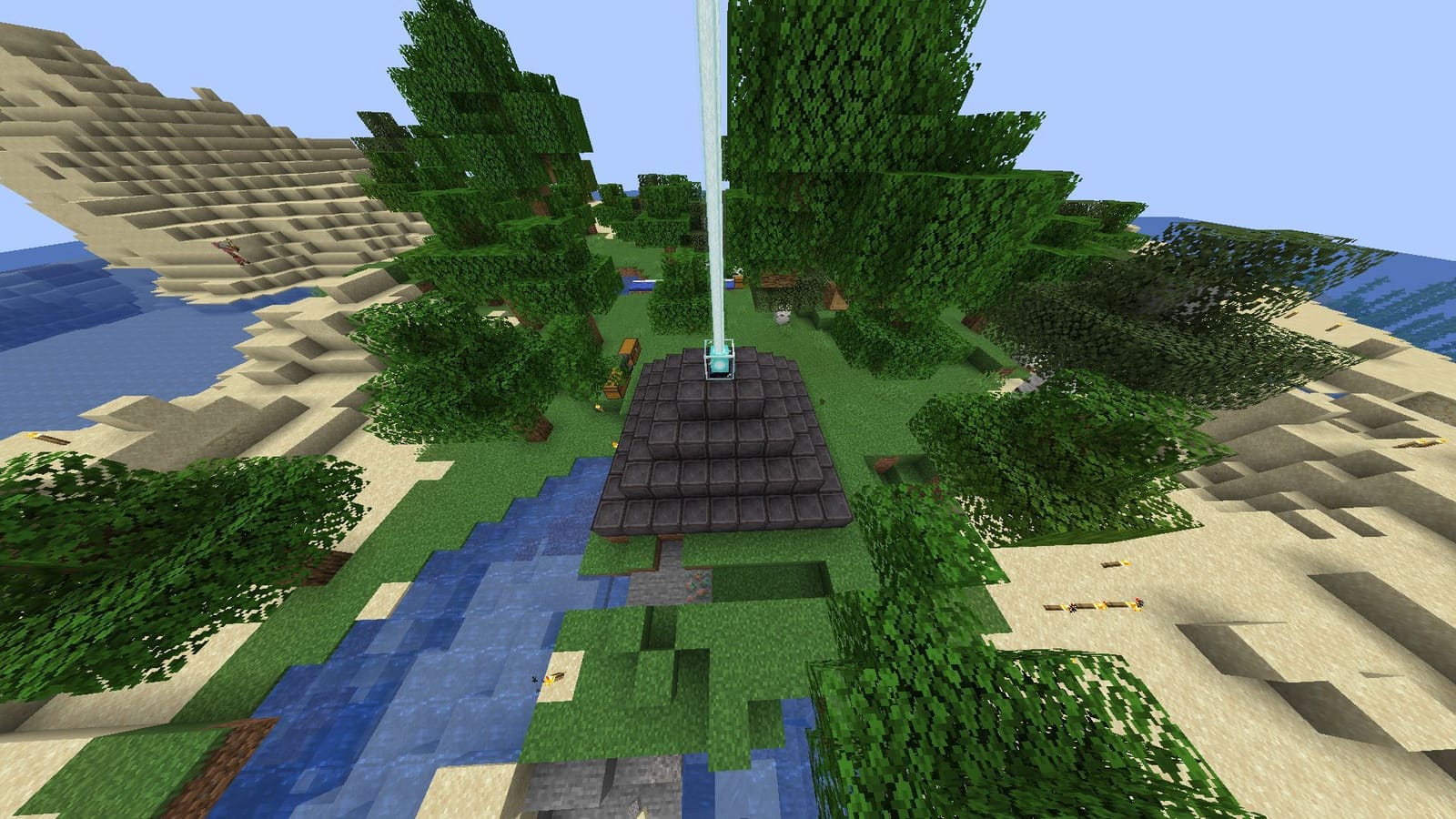 How to build a 4-layer beacon pyramid in Minecraft