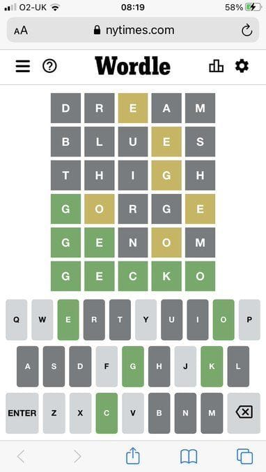 Wordle #326 answer for Wednesday, May 11