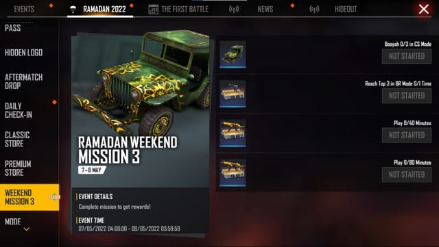 How to get free Emerald Shimmer Jeep skin in Free Fire MAX this week