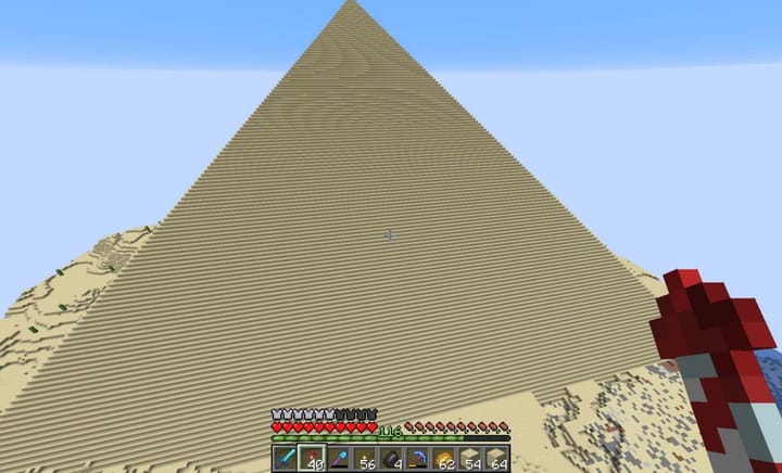 How to build a pyramid in Minecraft