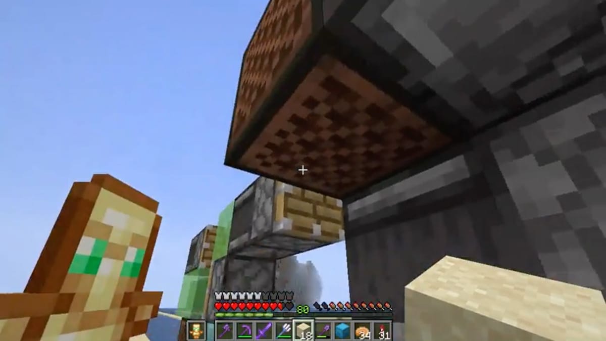Minecraft player creates fast sand-placing machine