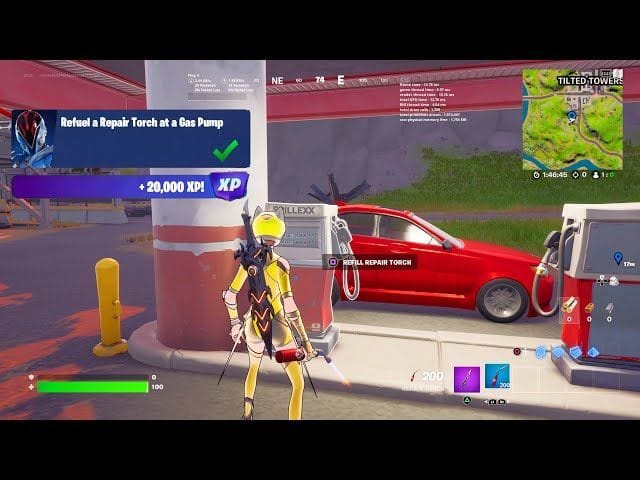 Refuel a Repair Torch at a Gas Pump in Fortnite Chapter 3