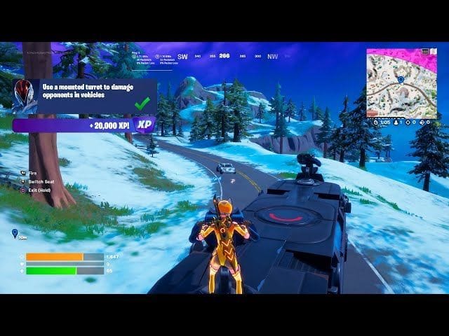 How to use a mounted turret to damage opponents in vehicles in Fortnite ...