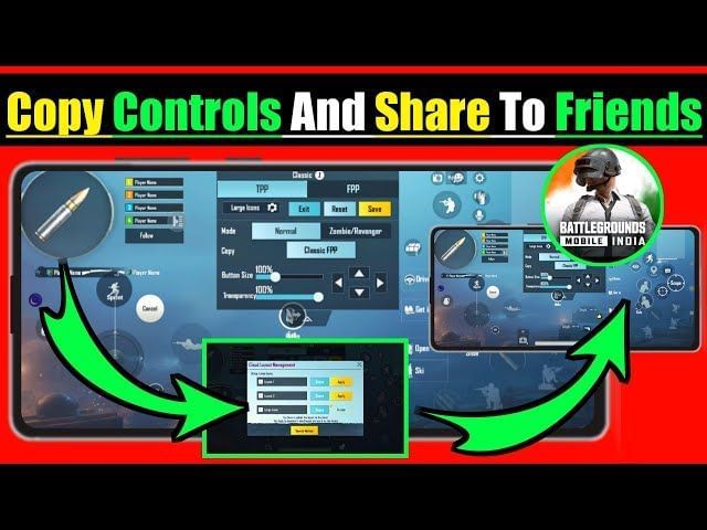 How to create and use BGMI control codes to share and copy layout settings easily
